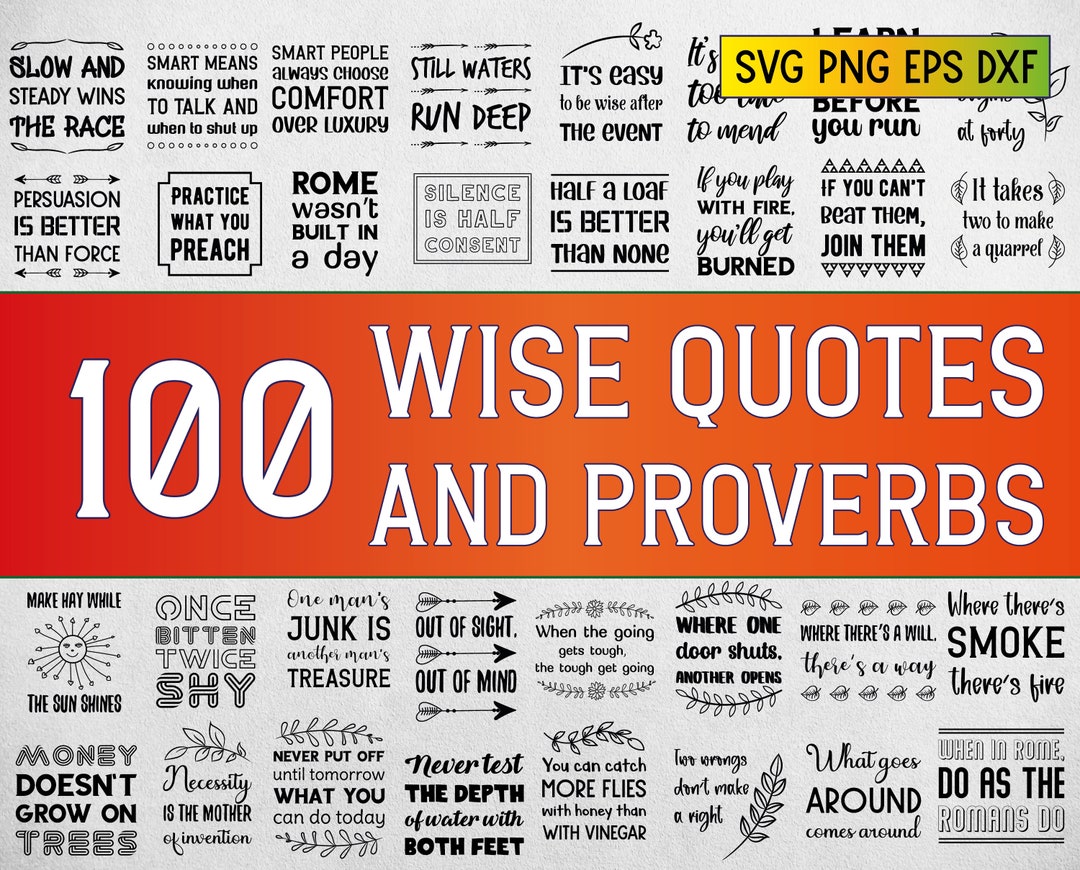 100 SVG Wise Quotes and Proverbs. Short Inspirational & Motivational ...