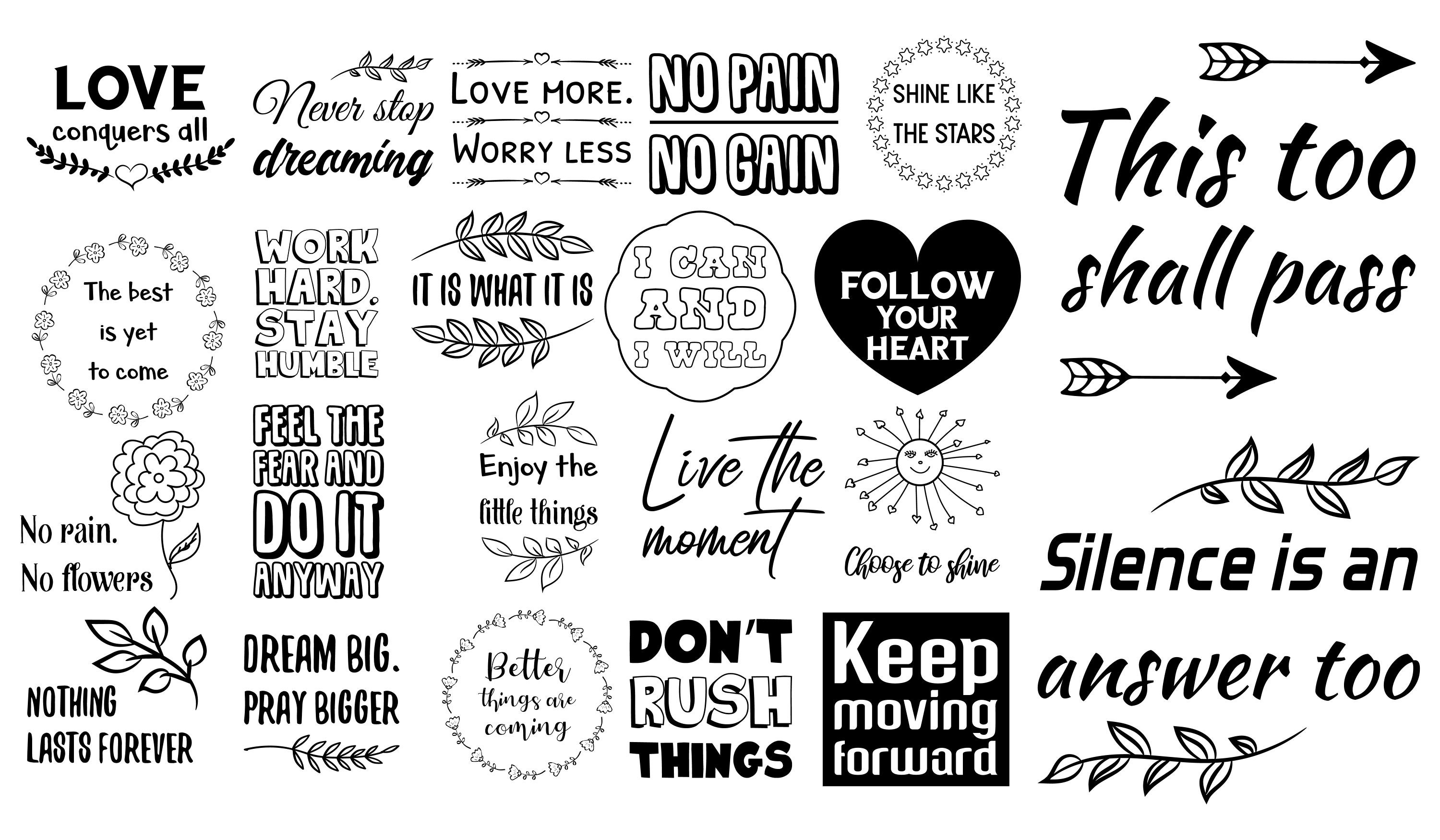 150 SVG Quotes Inspirational Motivational Empowering, Funny Inspiring ...