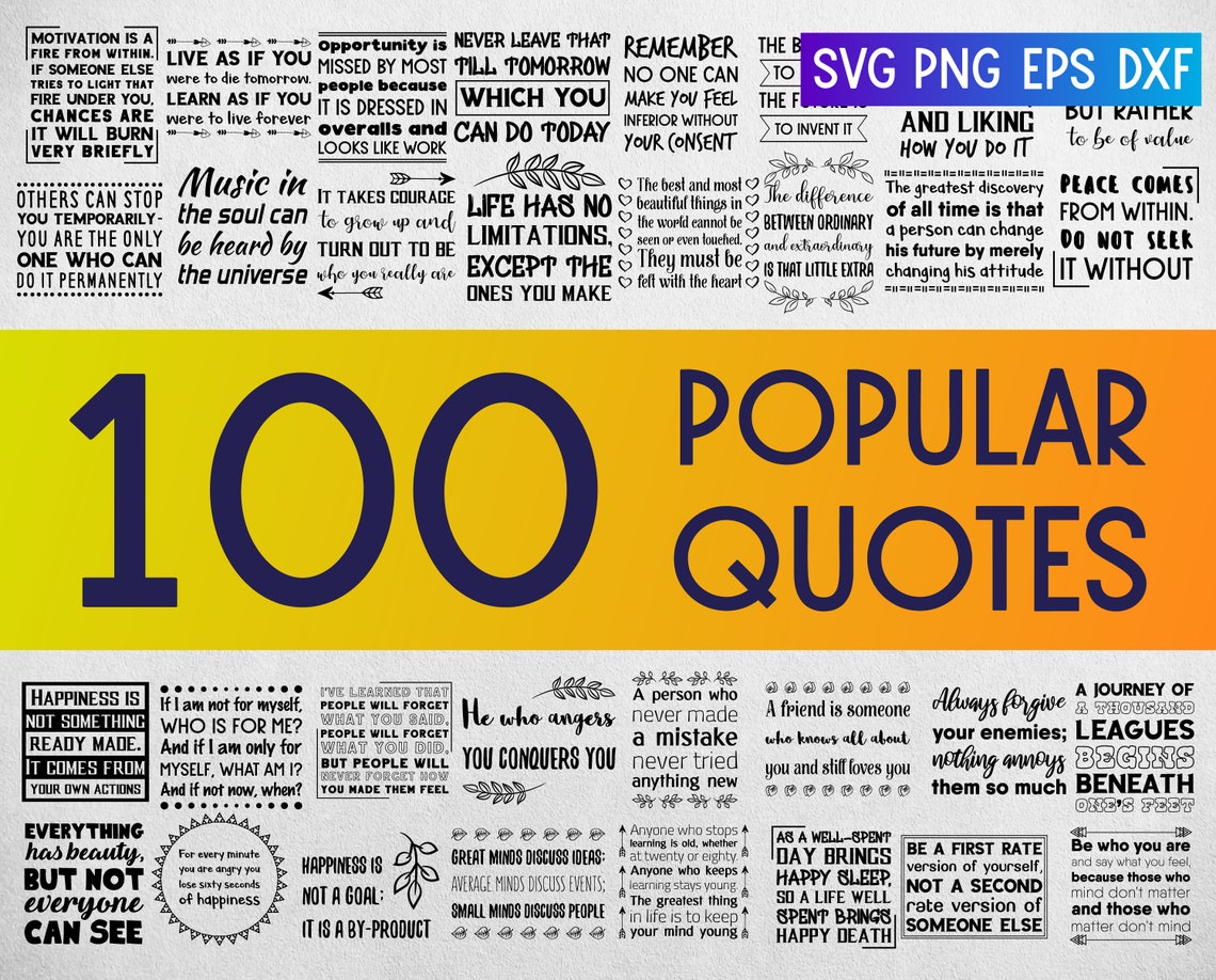100 SVG Quotes Inspirational Motivational Empowering Popular - Etsy