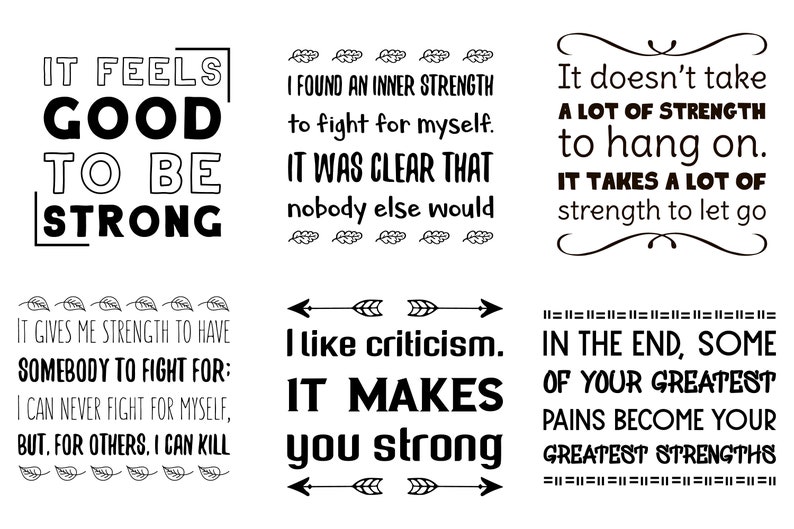 52 SVG Quotes About Strength and Being Incredibly Strong. | Etsy Hong Kong
