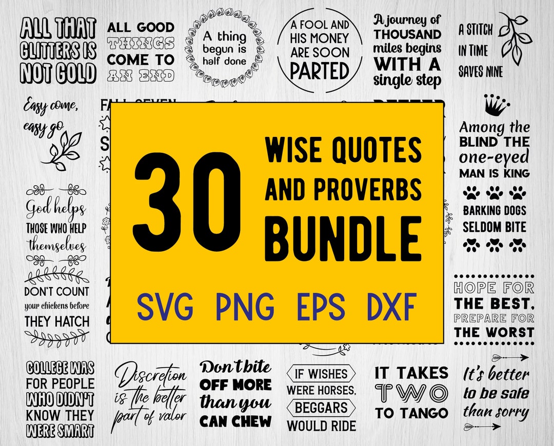 30 SVG Wise Quotes and Proverbs, Smart Sayings. Inspirational Wisdom ...