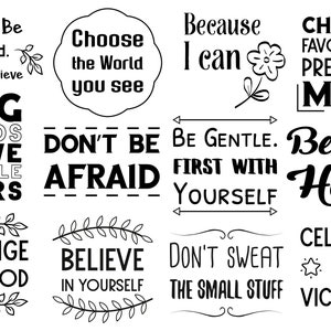 108 SVG Short Quotes Inspirational Motivational Empowering, Popular ...