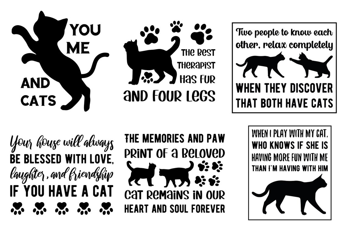36 SVG Cat Quotes Cats Mom. Funny Pets Sayings Bundle SVG - Etsy
