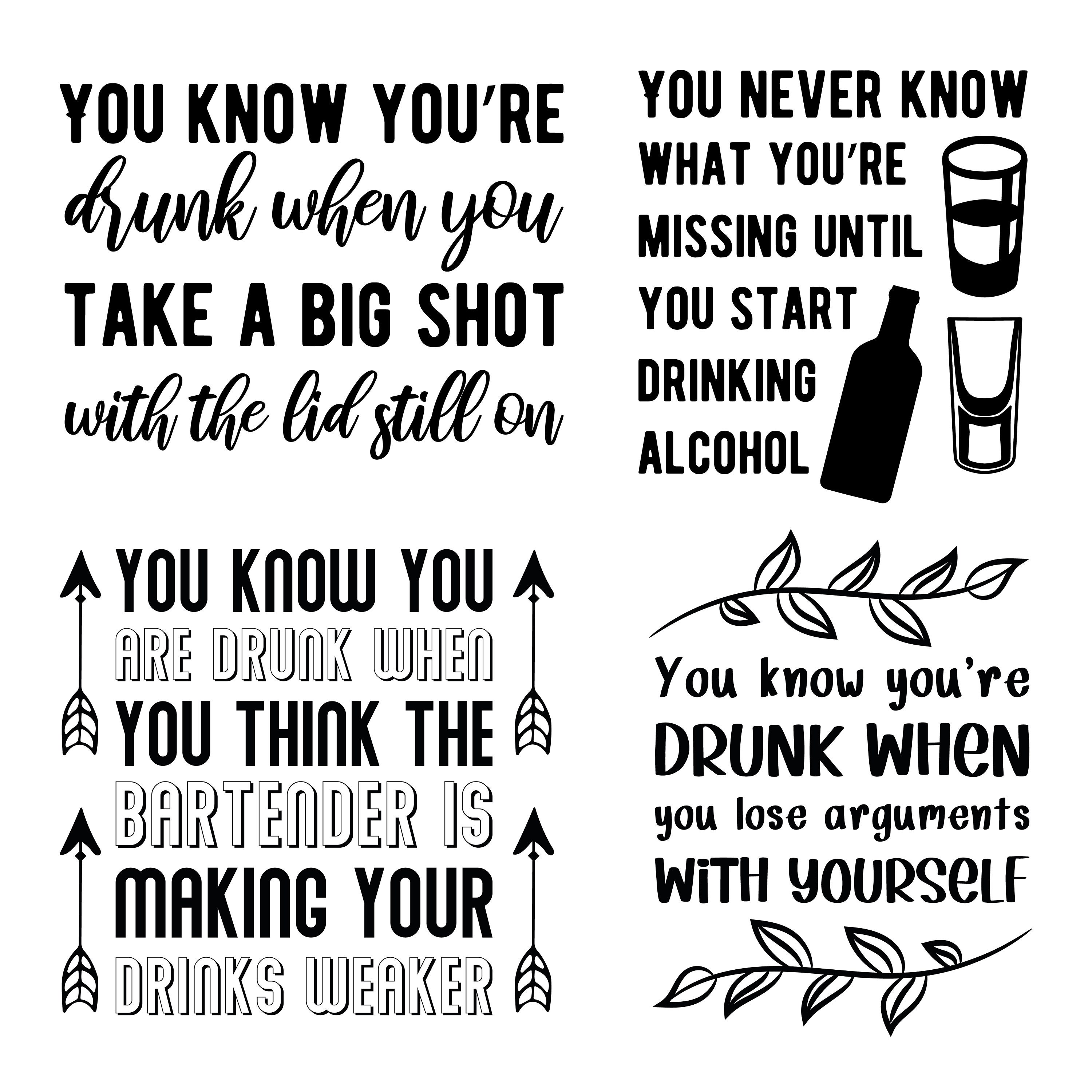 100 Funny Alcohol SVG Quotes. Drink Beer, Wine, Vodka & Drinking ...