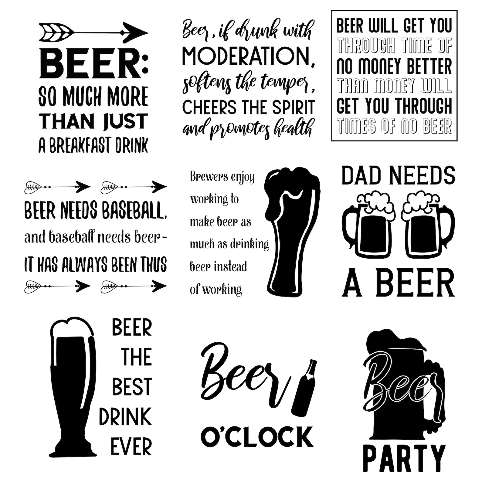 63 SVG Beer Quotes Bundle, Funny Alcohol Sayings. Beer Mug, Drinking ...