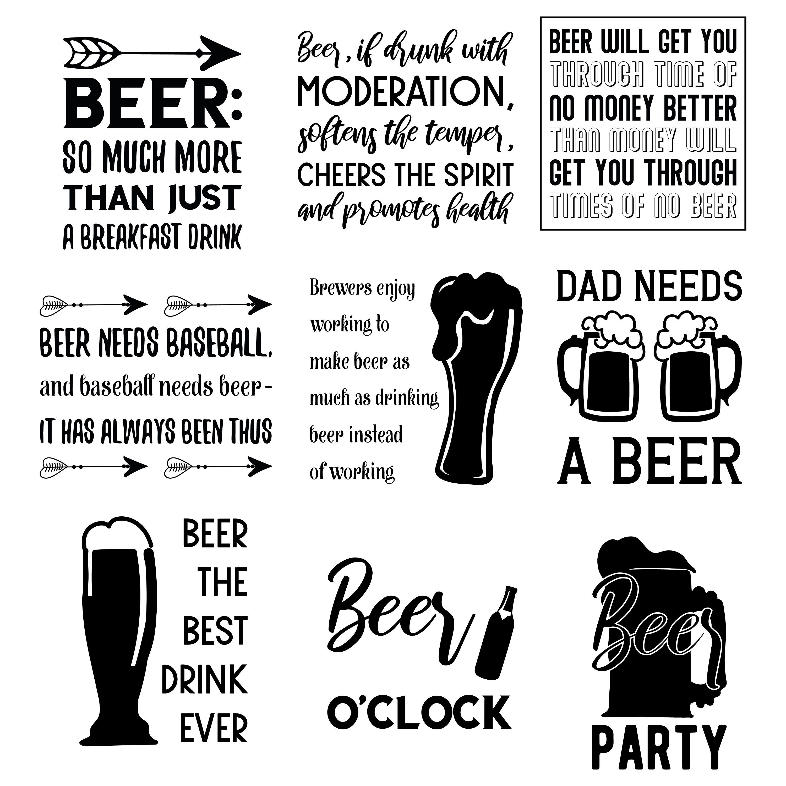 63 SVG Beer Quotes Bundle, Funny Alcohol Sayings. Beer Mug, Drinking ...