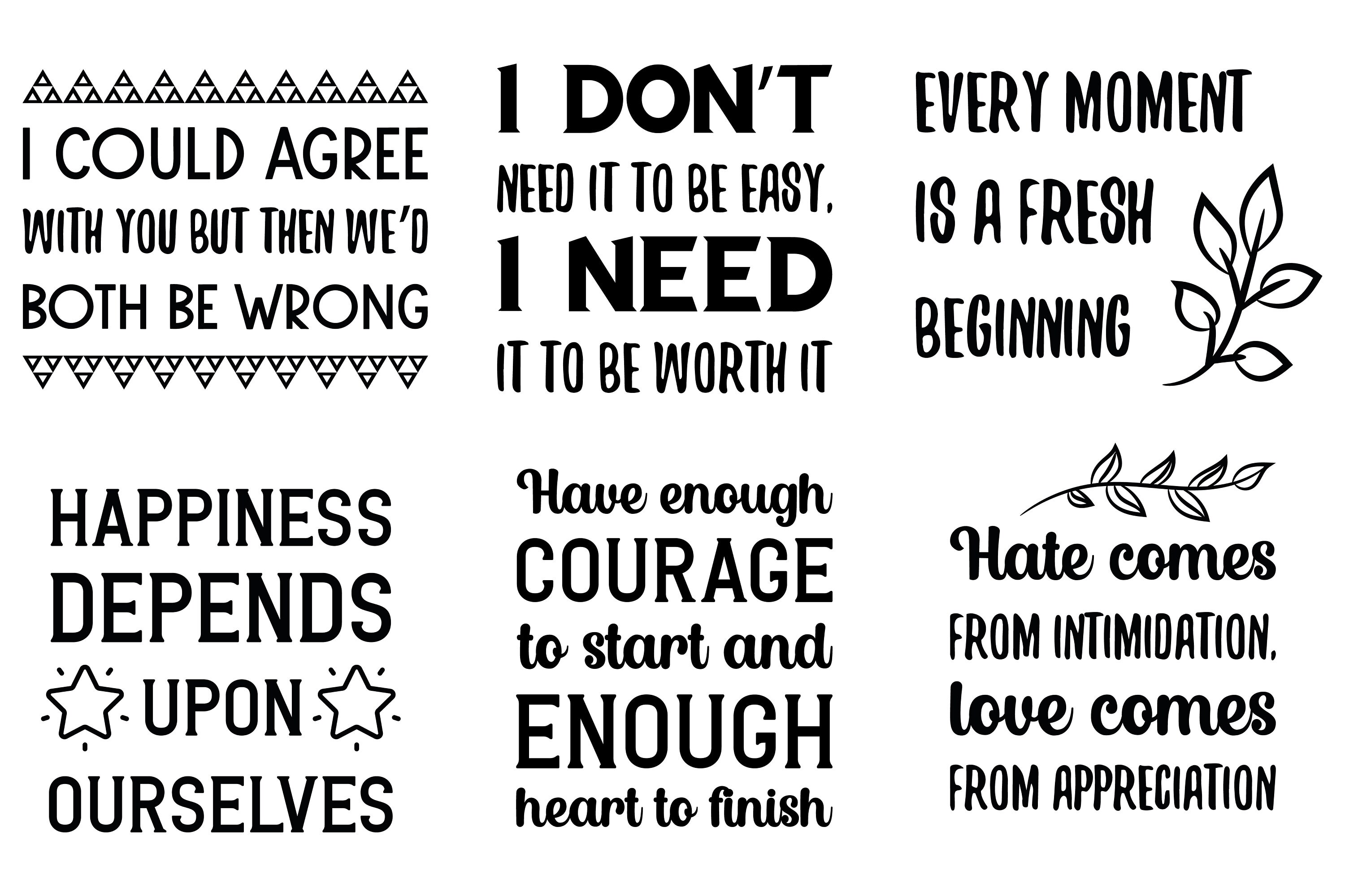 48 SVG Short Phrases for Encouraging You. Inspirational and ...