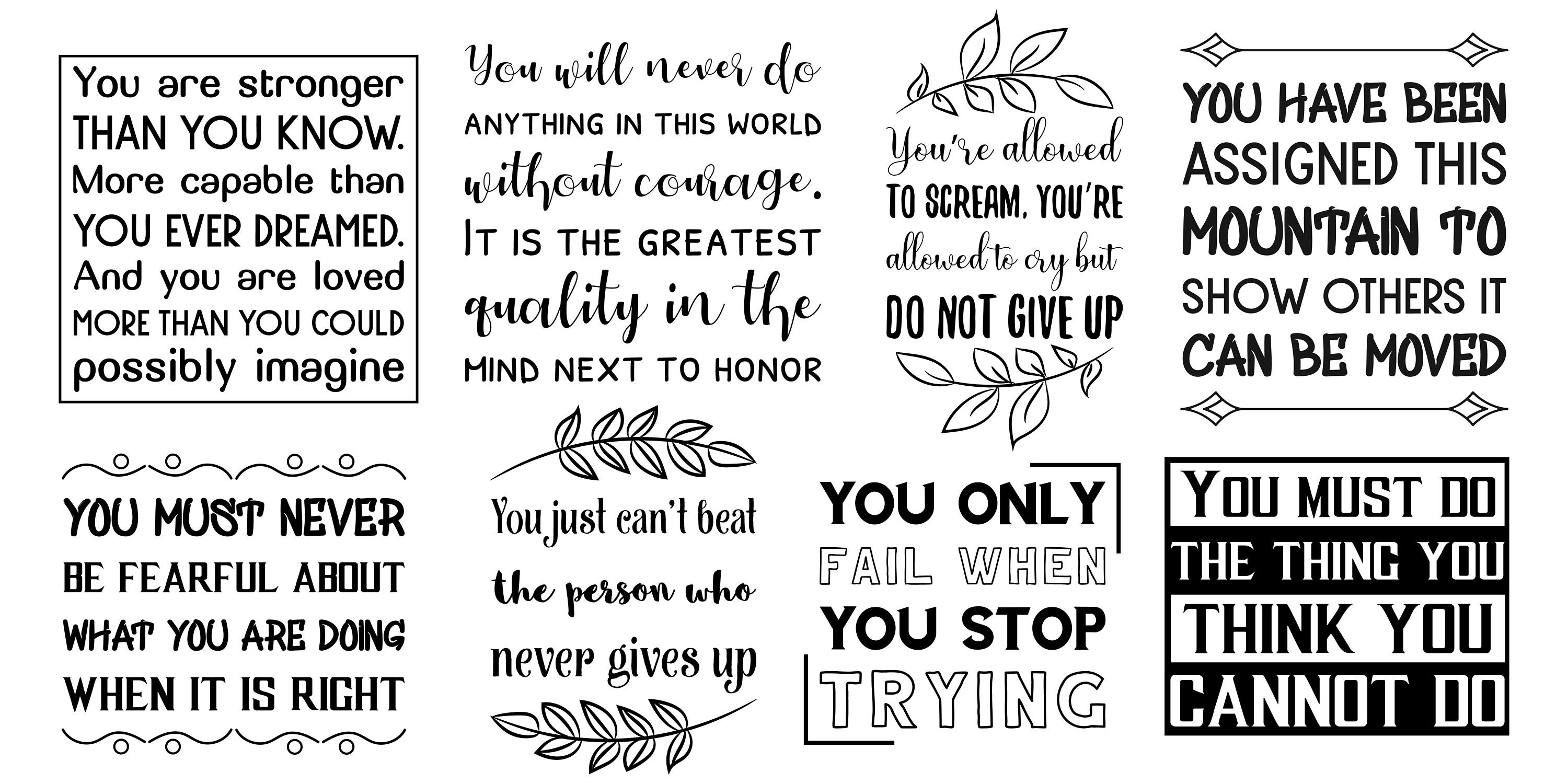 64 SVG Encouraging Quotes Sayings Inspirational Motivational. - Etsy