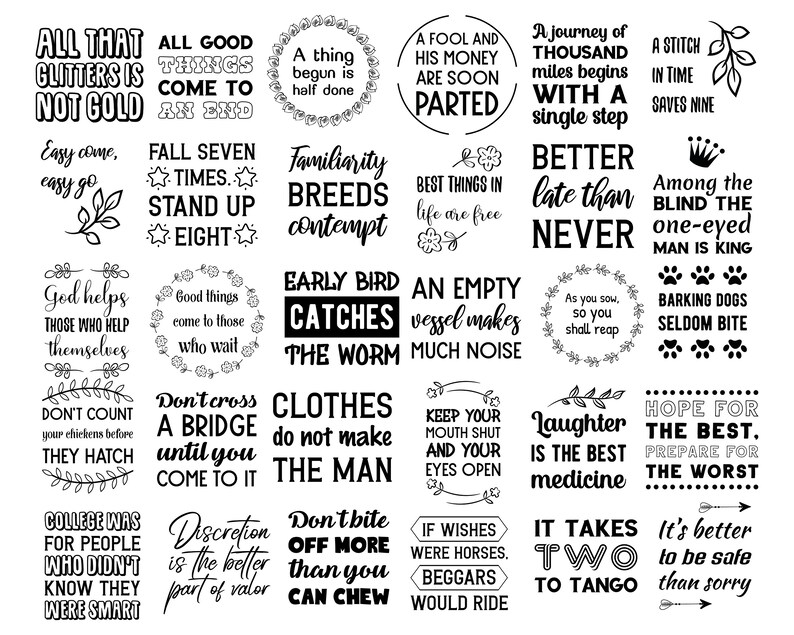 30 SVG Wise Quotes and Proverbs, Smart Sayings. Inspirational Wisdom ...