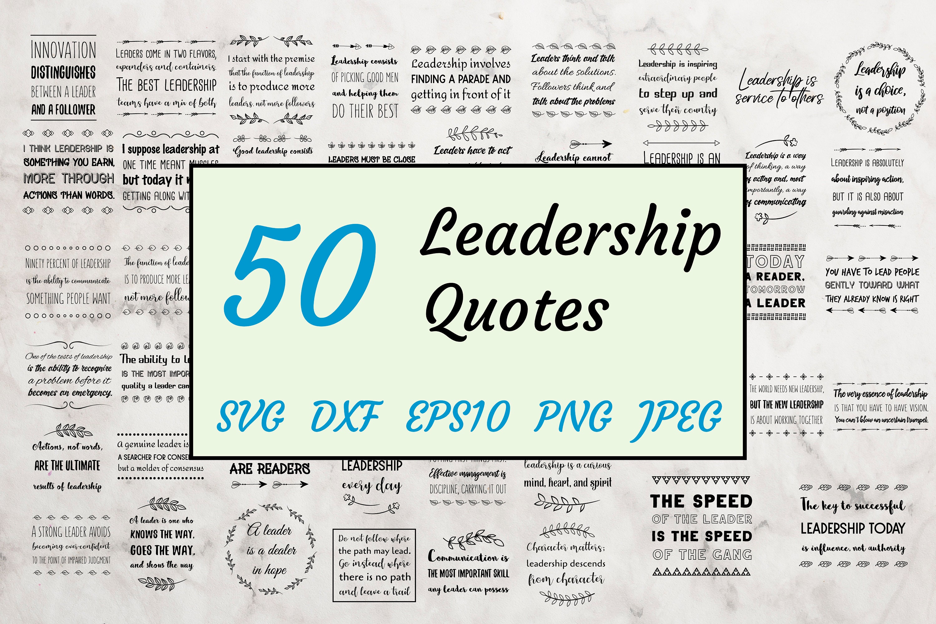50 Leadership Team Leader Lead Motivational Cut SVG Quotes Sayings Set ...