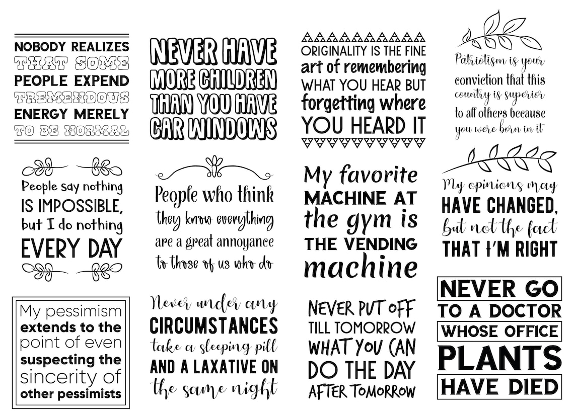 100 Hilarious SVG Quotes. Funny and Humor Quutes Bundle Cute - Etsy
