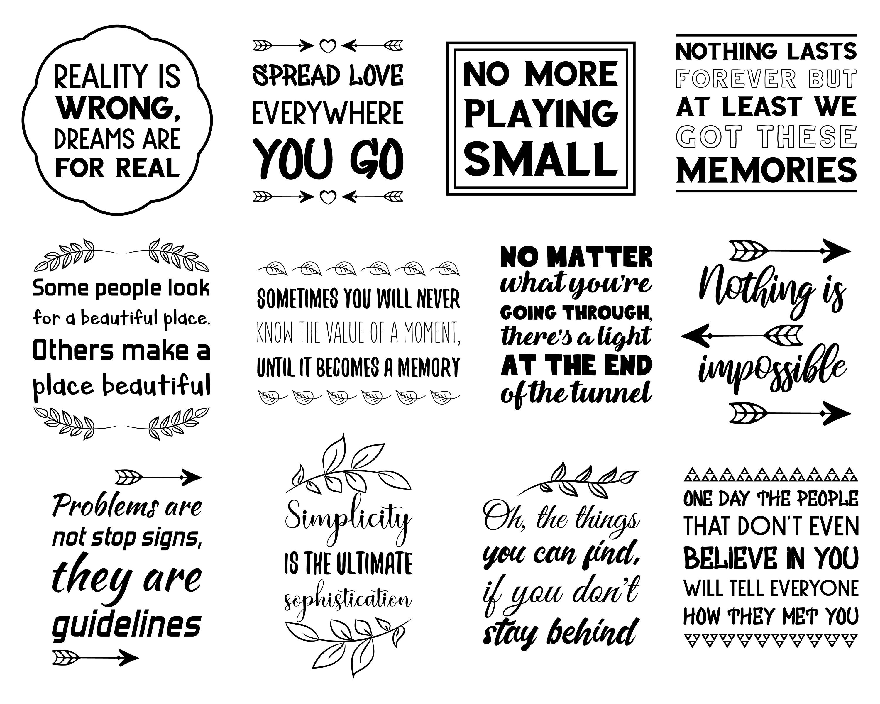 100 SVG Quotes Inspirational Motivational Empowering, Cool and Cathy ...