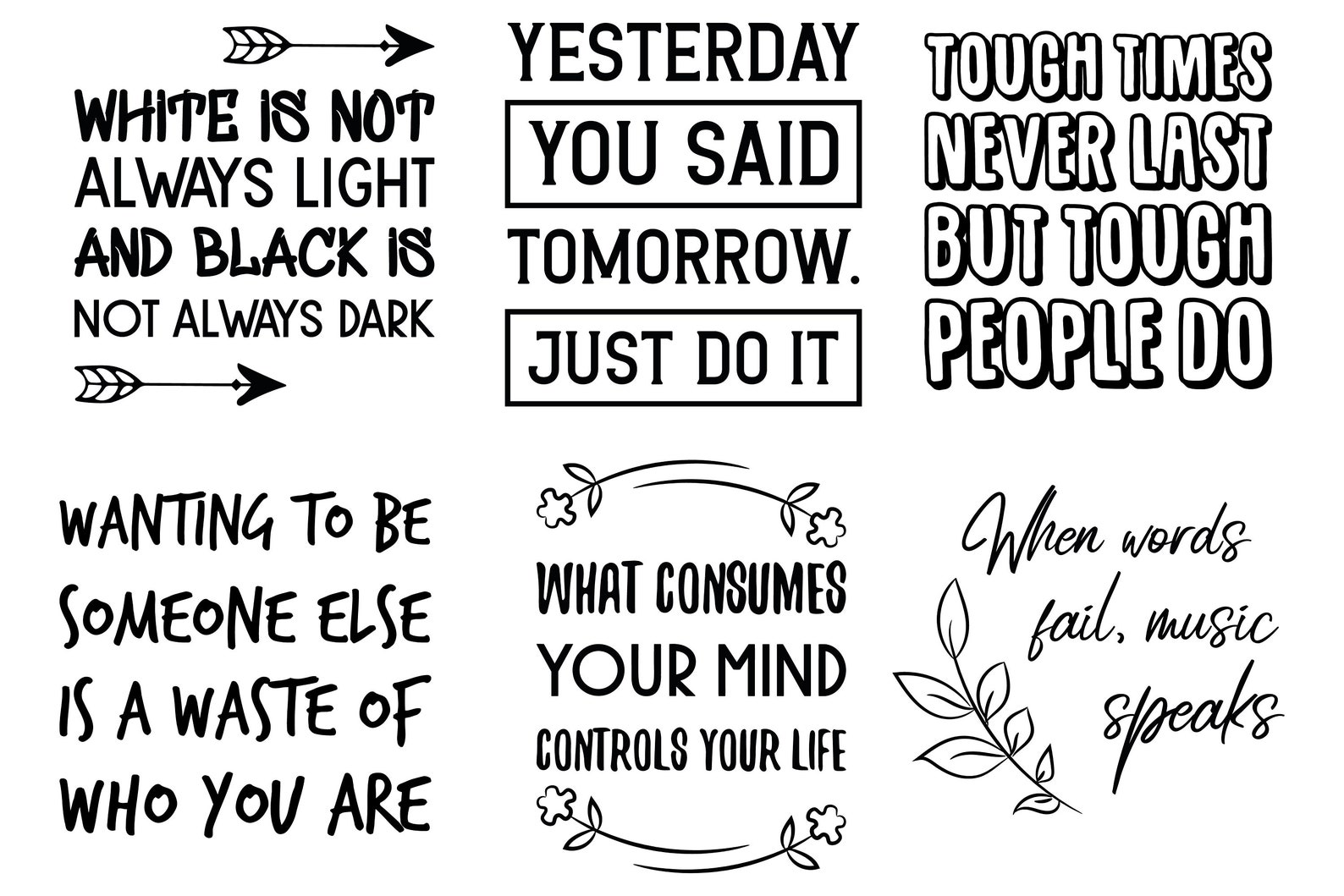 48 SVG Short Phrases for Encouraging You. Inspirational and ...