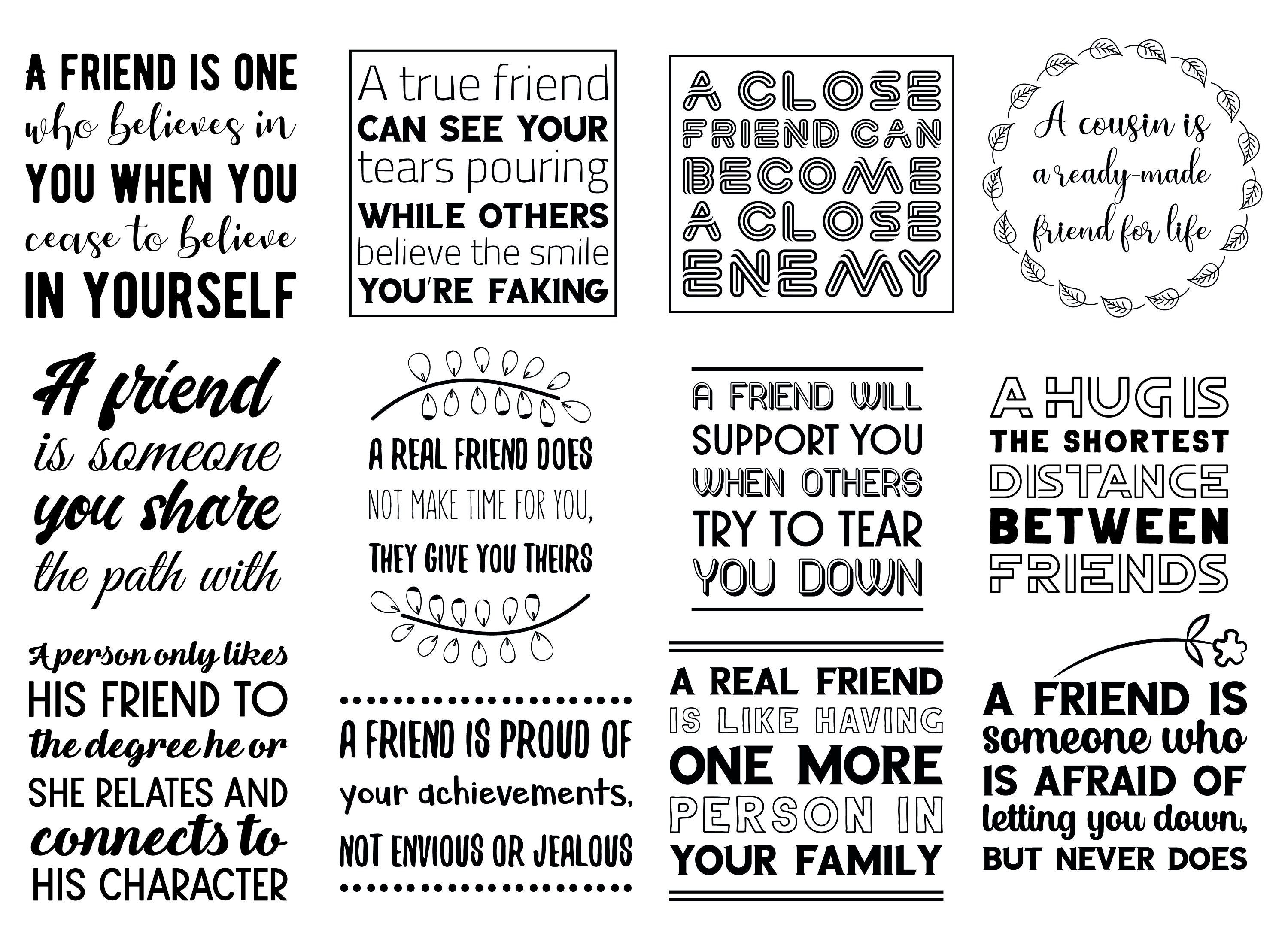 100 SVG Friendship Quotes. Friends Bundle, Best Friend Sayings. SVG ...
