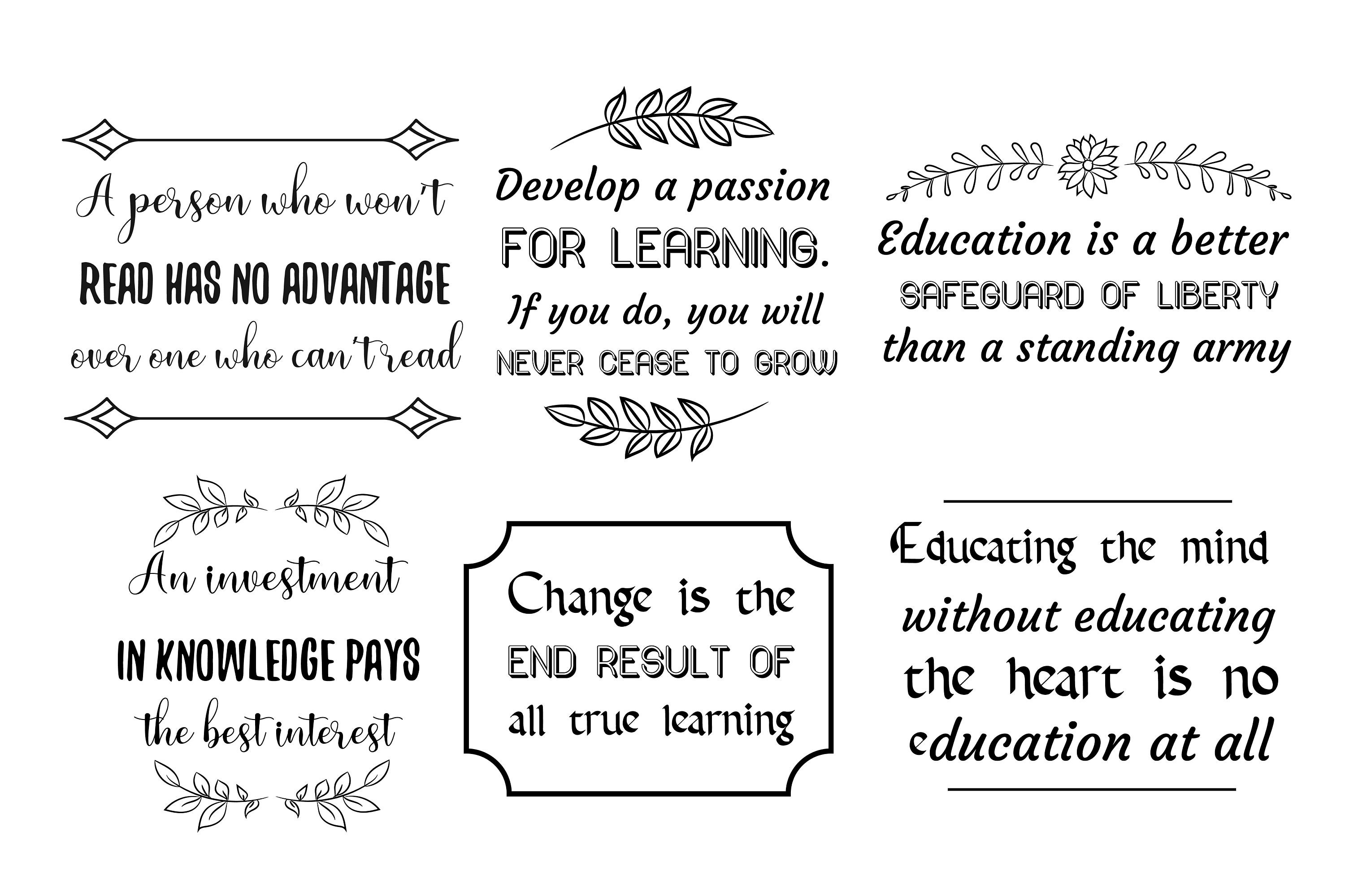 24 SVG Quotes Sayings about Education Learning and Knowledge | Etsy