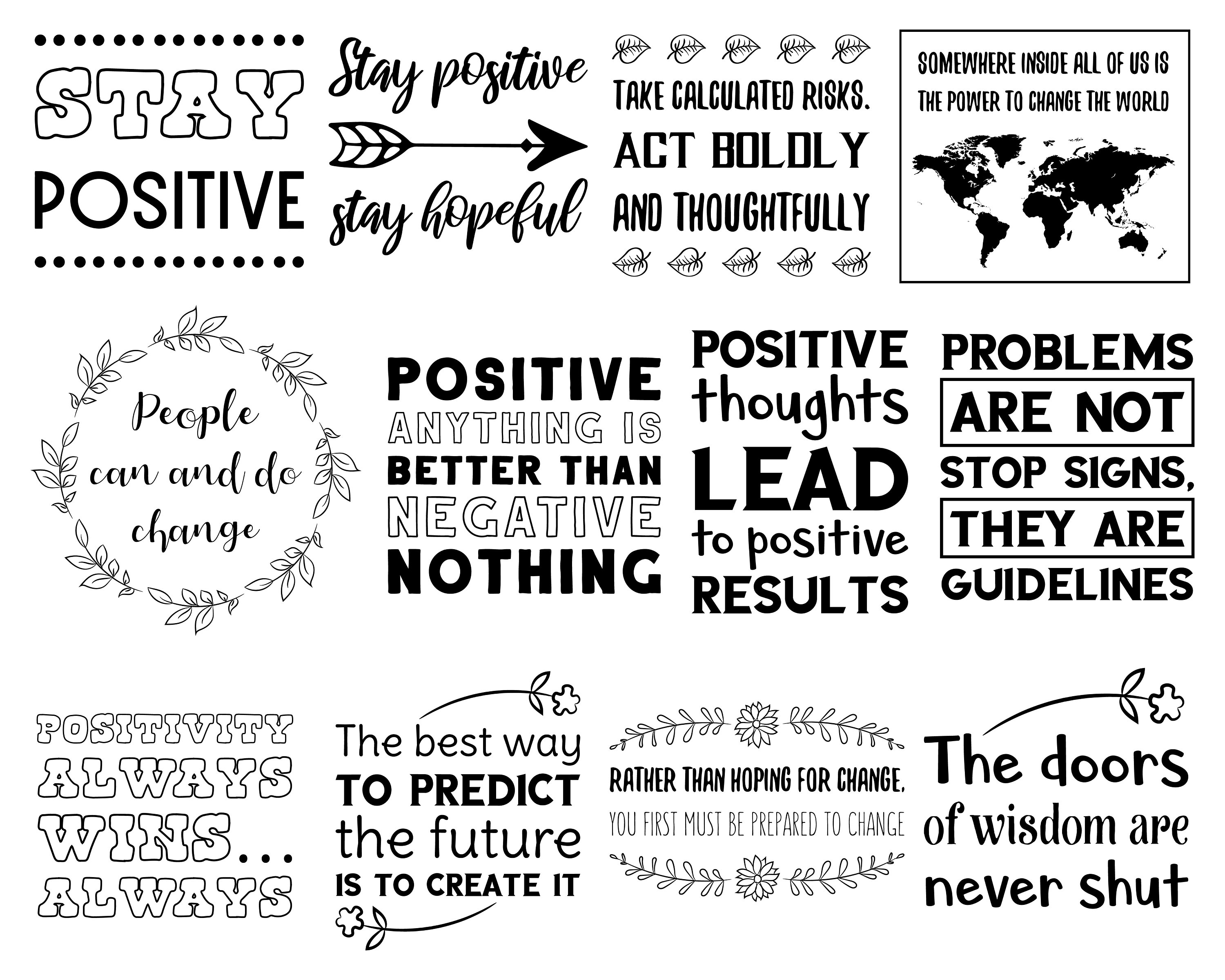 100 SVG Positive Quotes. Encouraging, Inspirational, Motivational ...