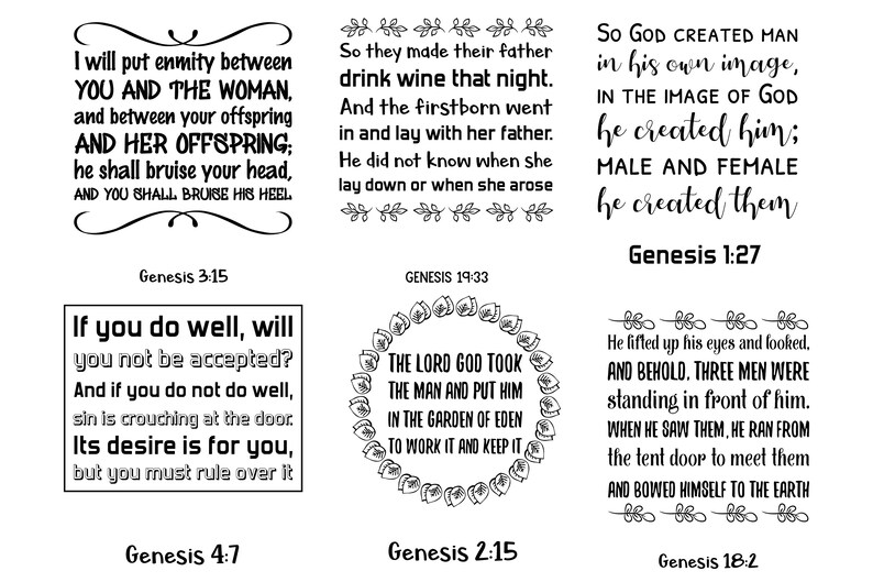 30 SVG Bible Verses Genesis. Scripture Christian Sayings - Etsy