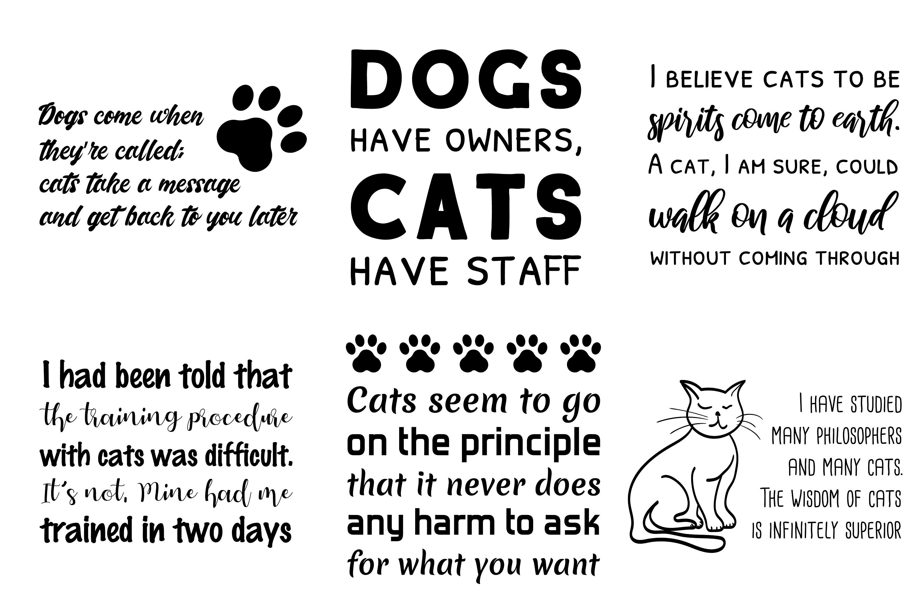52 Cat Sayings SVG. Cats Quotes, Funny Pets Quotes Bundle. Cats and ...