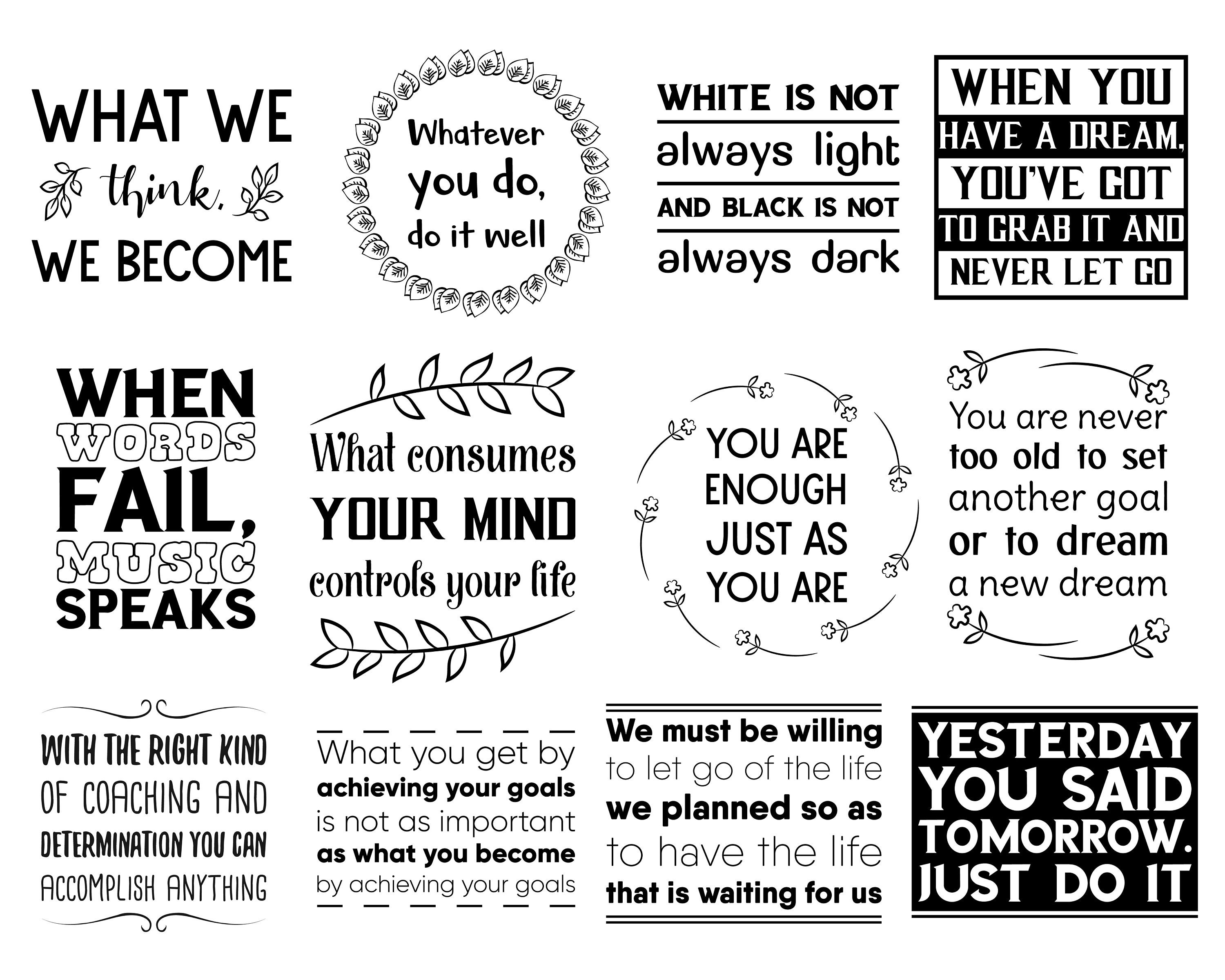 100 SVG Quotes Inspirational Motivational Empowering, Cool and Cathy ...