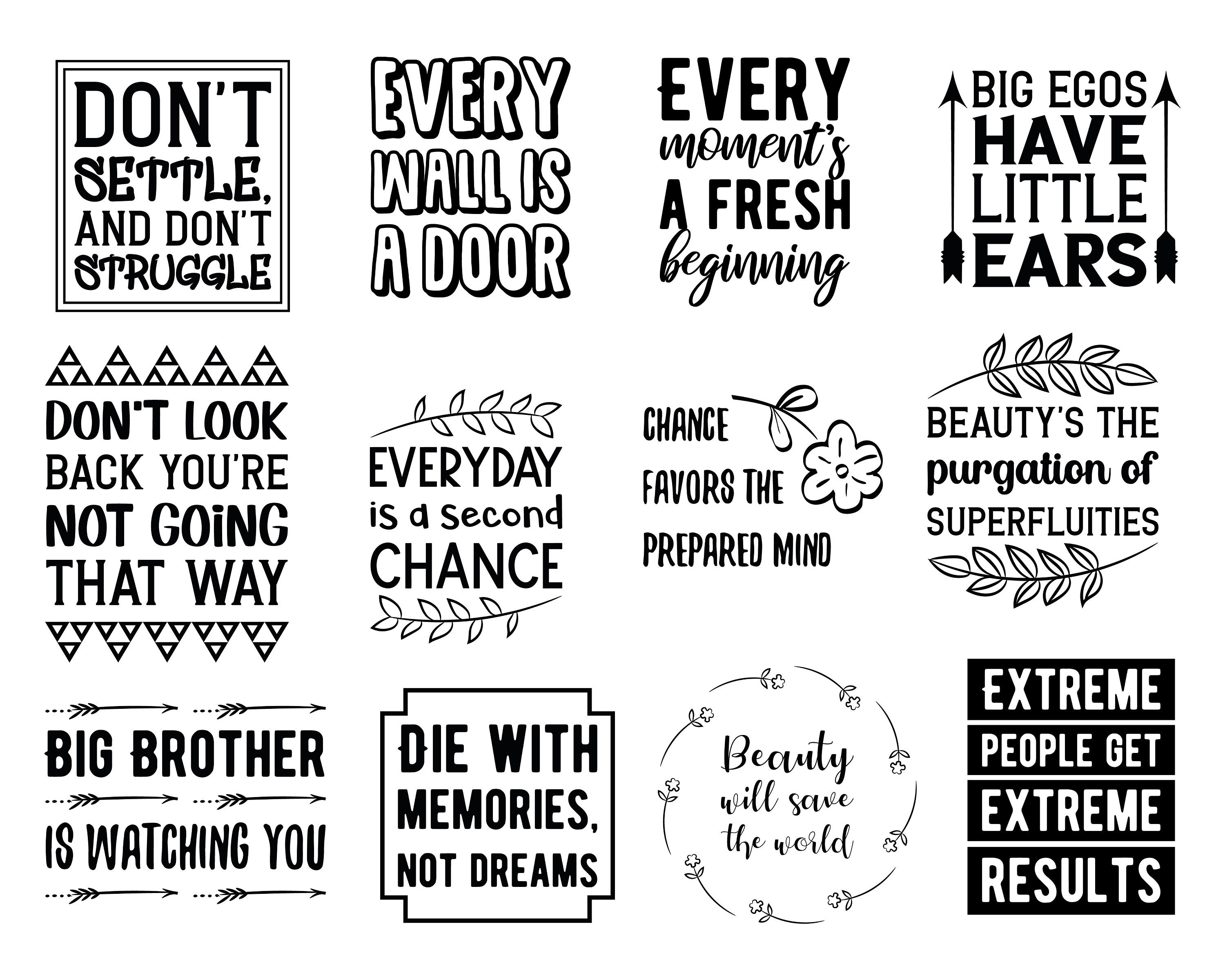 100 Short SVG Quotes Inspirational Motivational Empowering, Cute ...