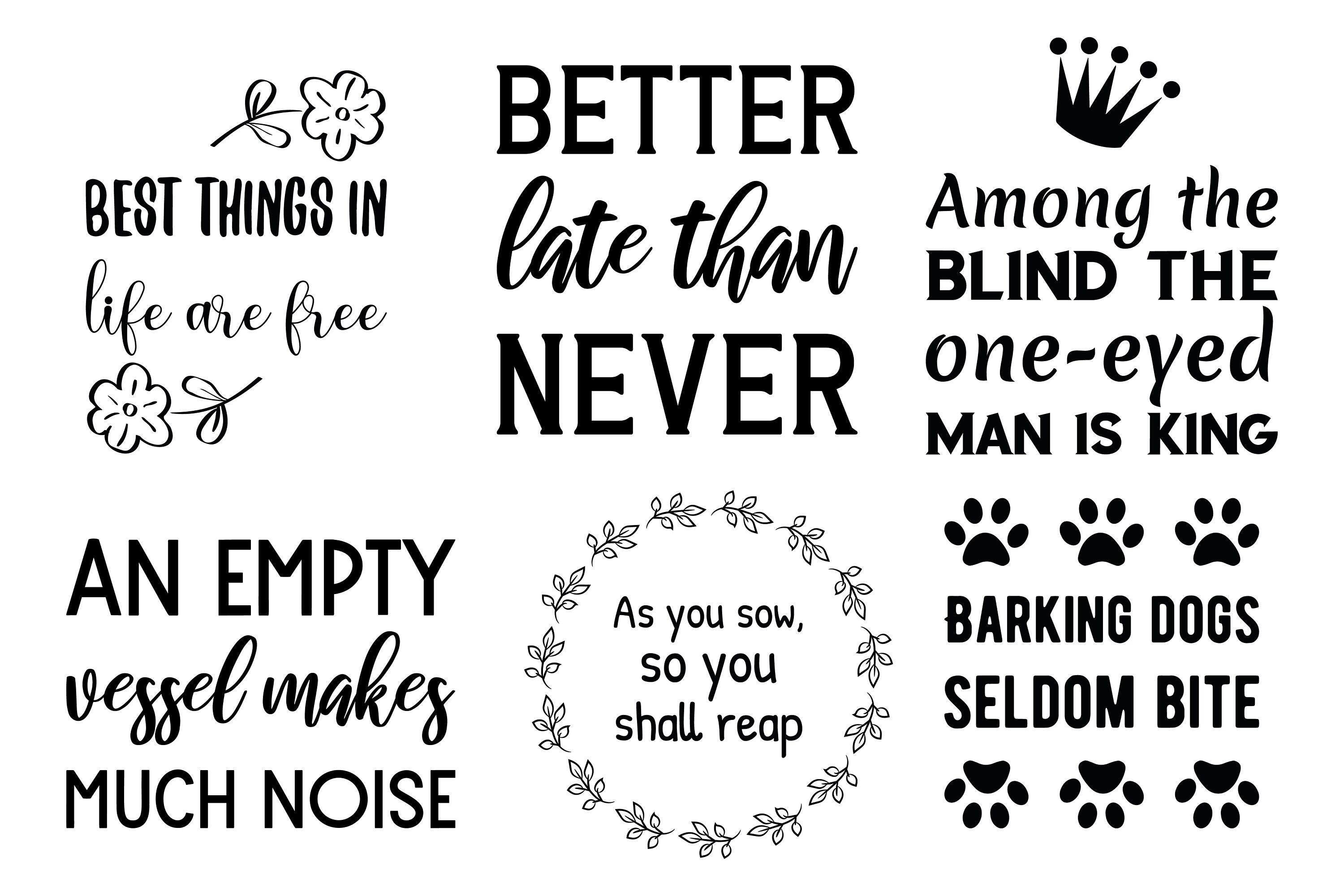 30 SVG Wise Quotes and Proverbs, Smart Sayings. Inspirational Wisdom ...