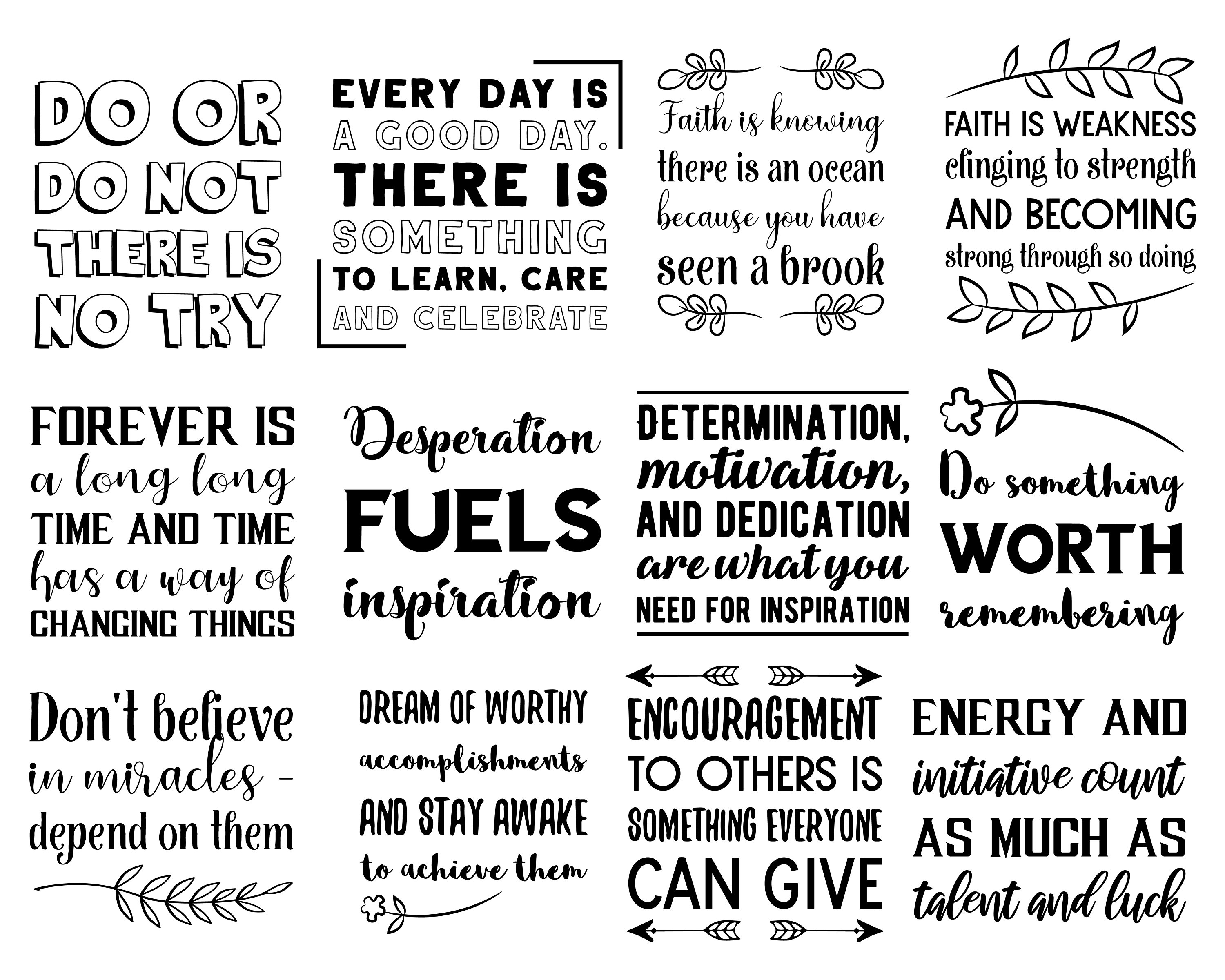 100 SVG Positive Quotes. Encouraging, Inspirational, Motivational ...