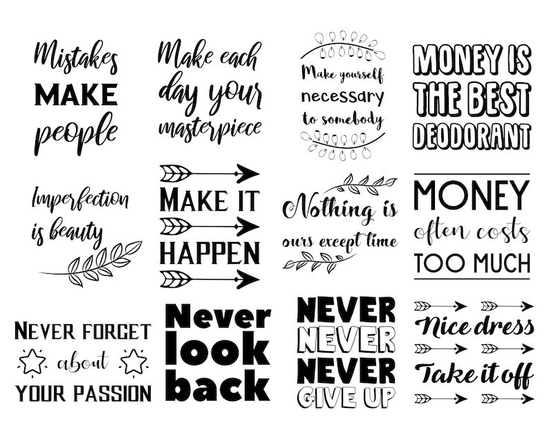 108 SVG Short Quotes Inspirational Motivational Empowering - Etsy