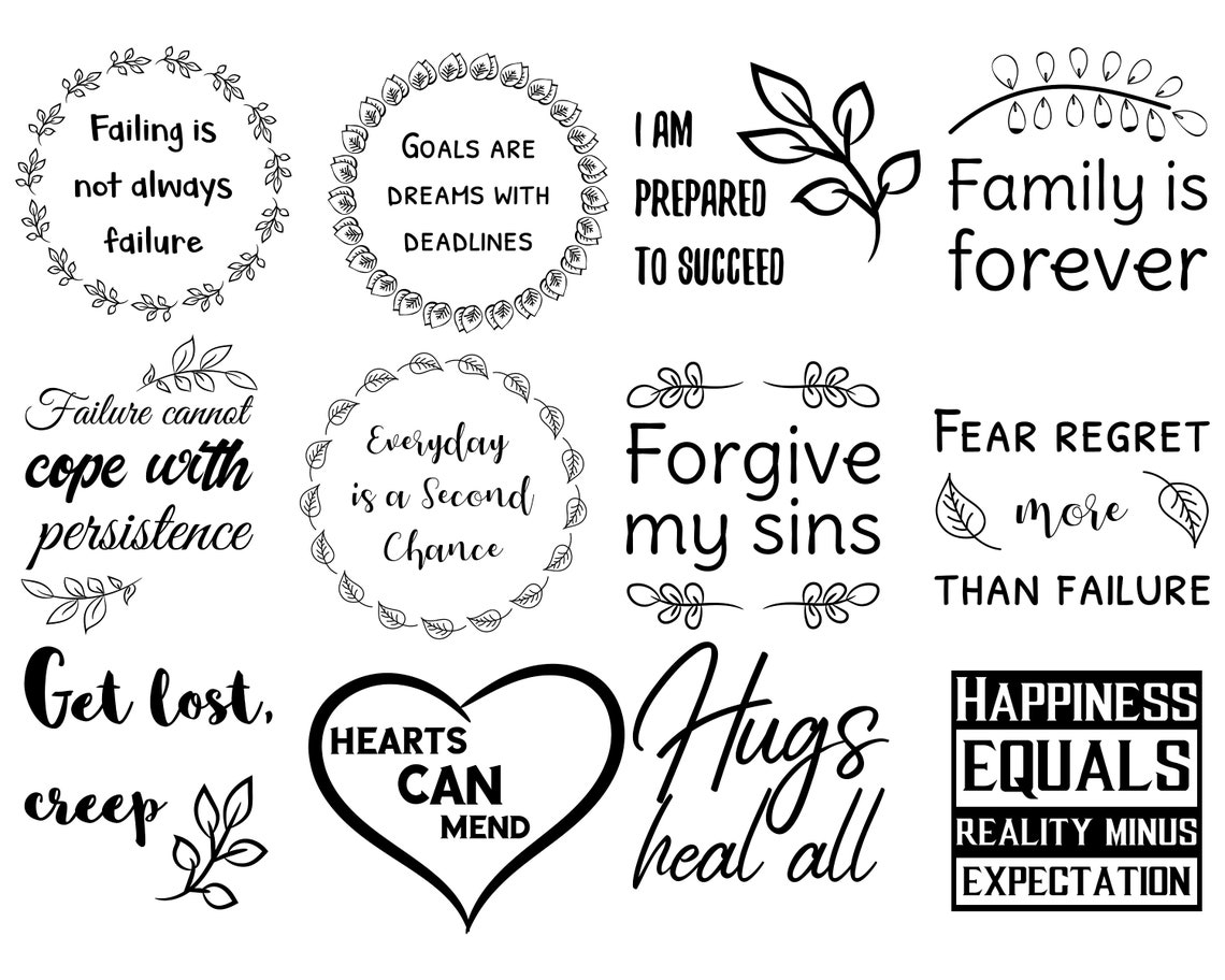 108 SVG Short Quotes Inspirational Motivational Empowering - Etsy
