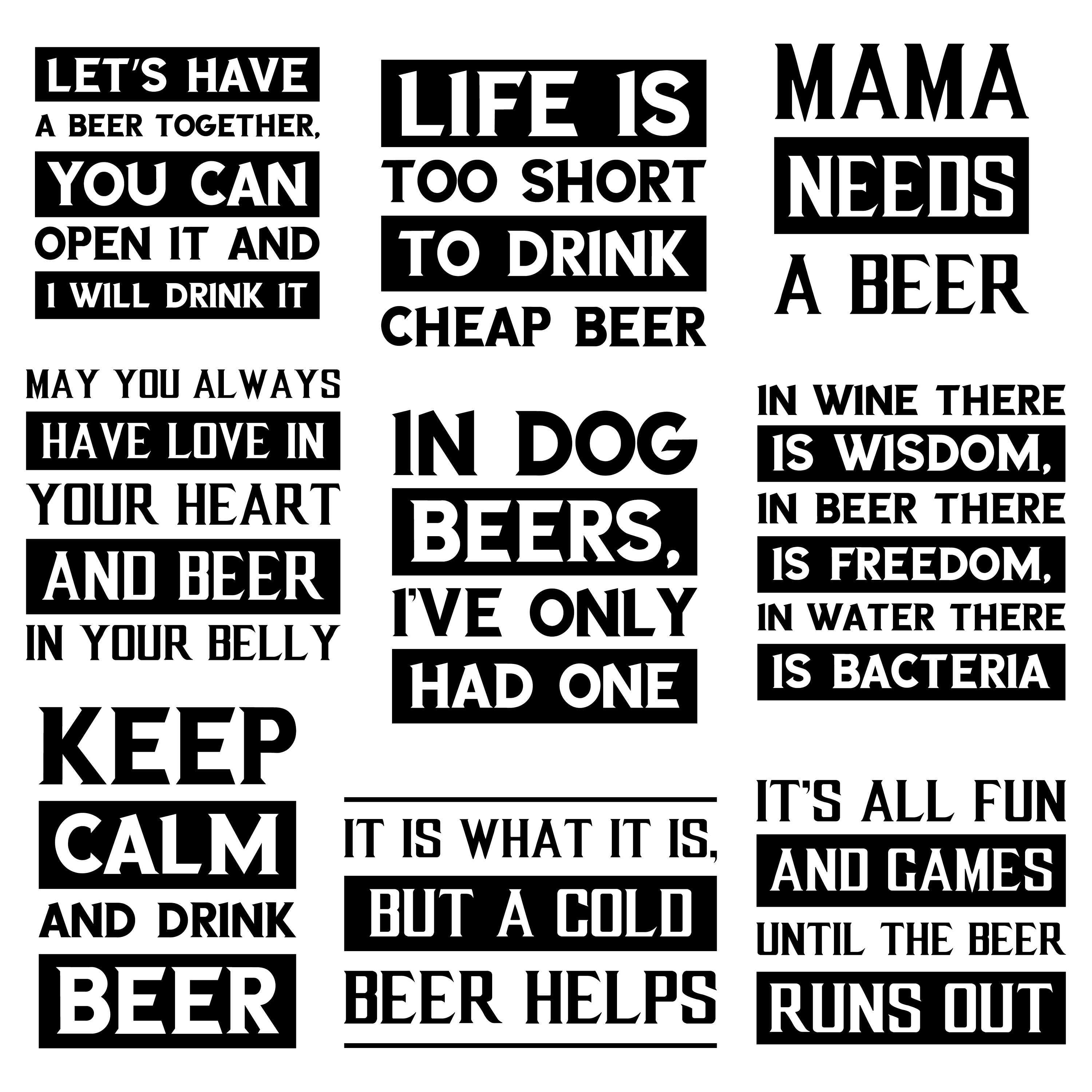 62 Beer SVG Quotes Bundle, Beer Mug, Funny Alcohol Sayings. Drinking ...