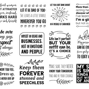 100 SVG Cute Girly Quotes, Woman, Female, Lady, Girls Funny Sayings Set ...