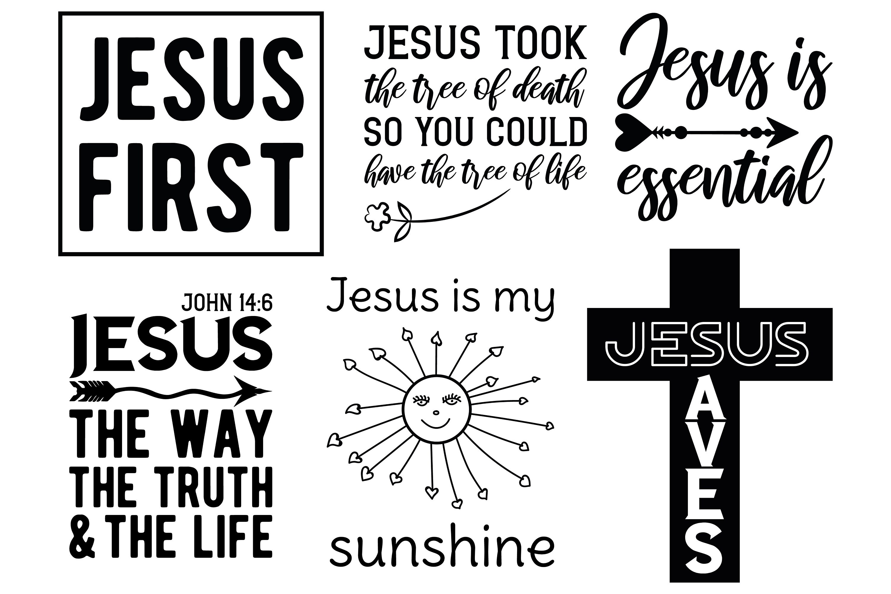 26 Jesus Christ SVG Quotes. Scripture Sayings and Bible Verses Bundle ...