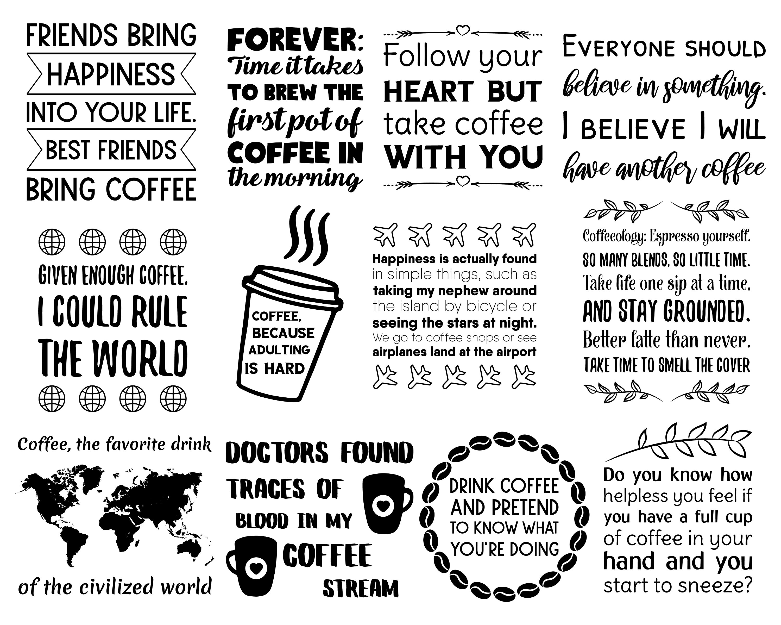 100 SVG Coffee Cup Sayings and Quotes. Coffee Mug. Love Caffeine, Funny ...