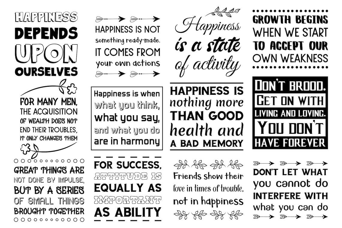 100 SVG Quotes Life & Success Inspirational Motivational - Etsy Canada