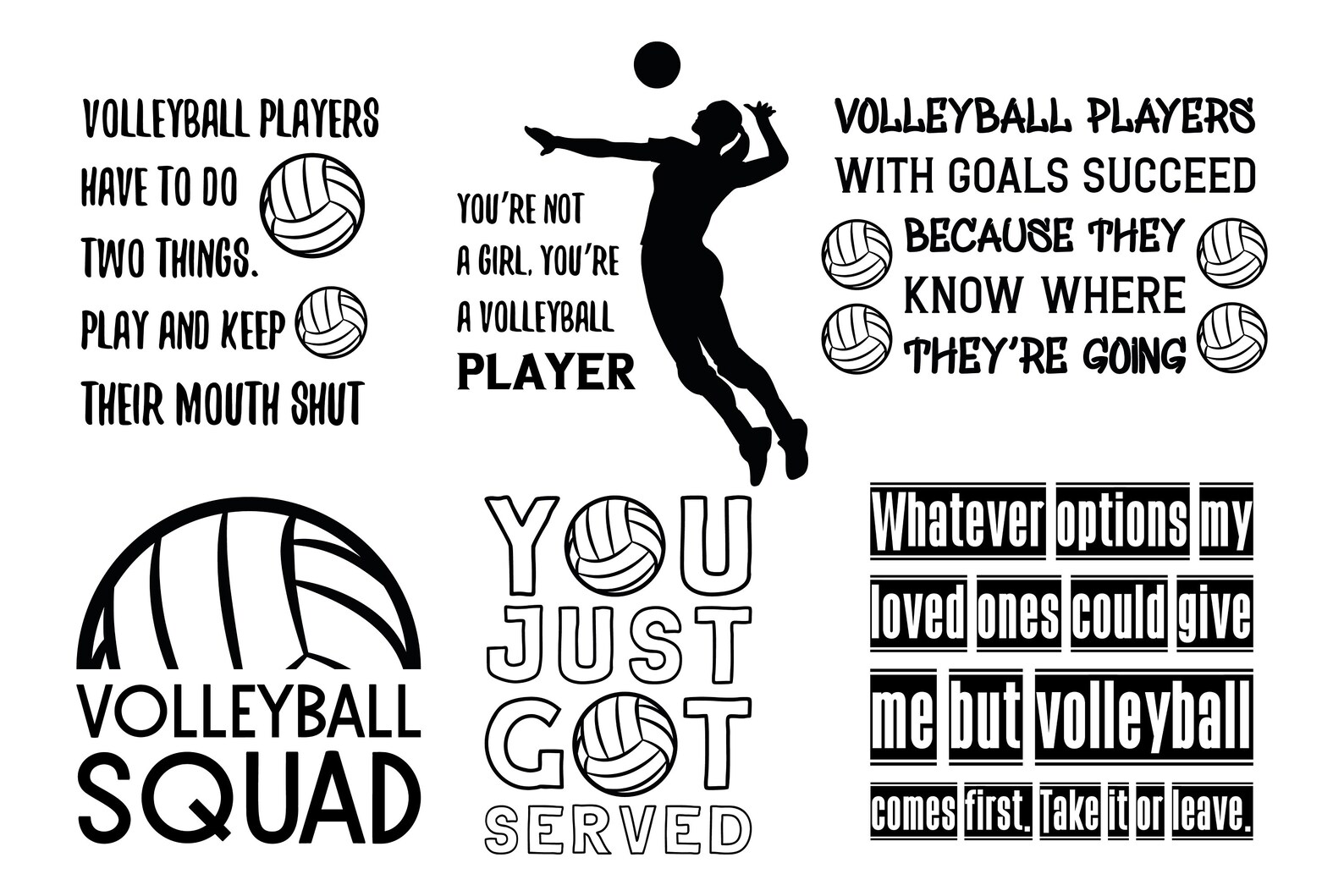 30 SVG Volleyball Quotes and Sayings. Volleyball Mom, Squad and Player ...