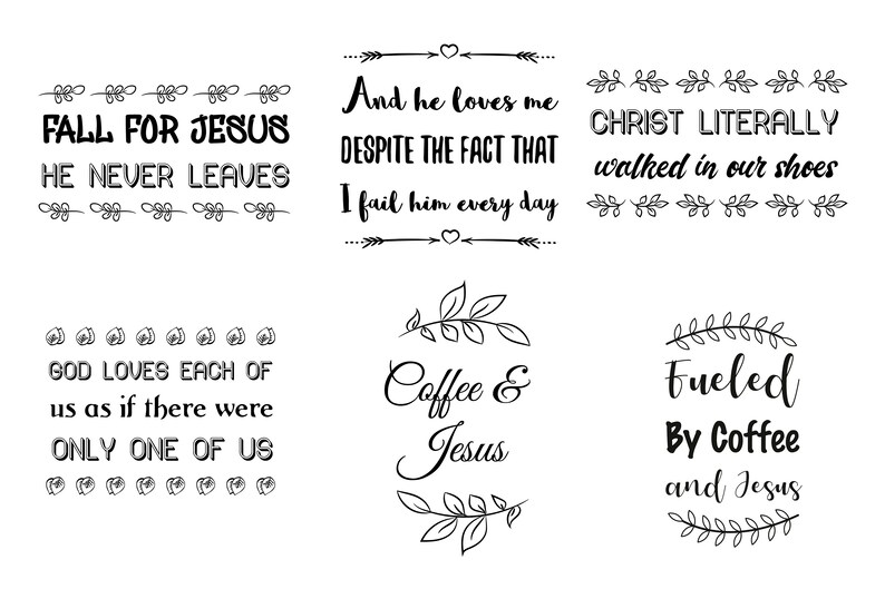 24 SVG Jesus Set Bundle Quotes Sayings Bible Verses Christian - Etsy
