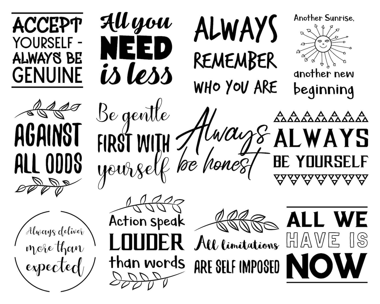 108 SVG Short Quotes Inspirational Motivational Empowering, Popular ...