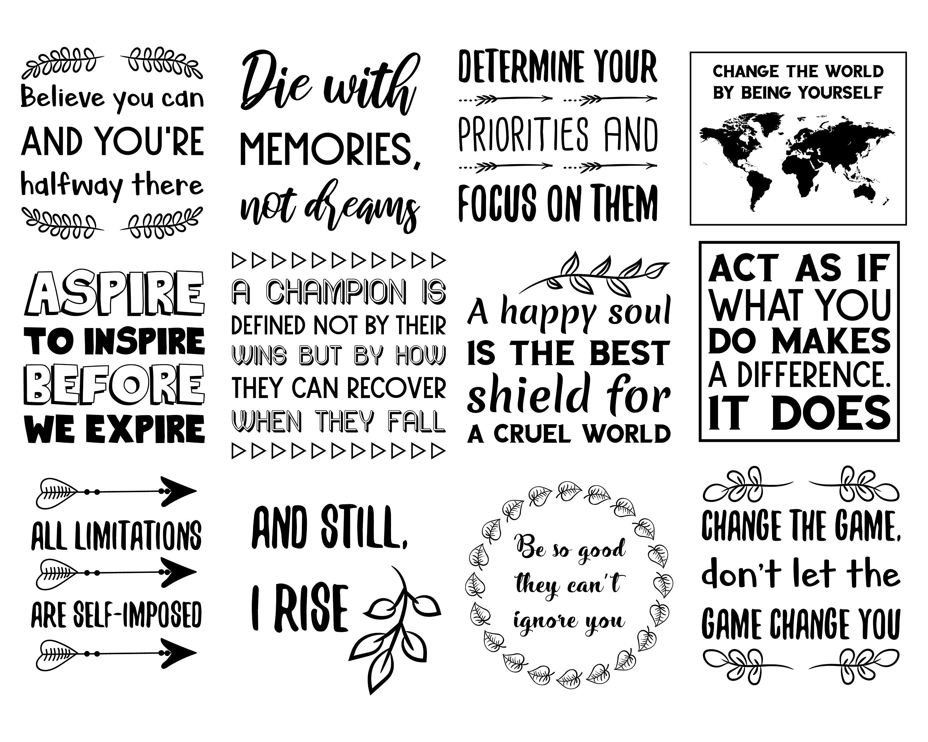 100 SVG Quotes Inspirational Motivational Empowering, Cool and Cathy ...