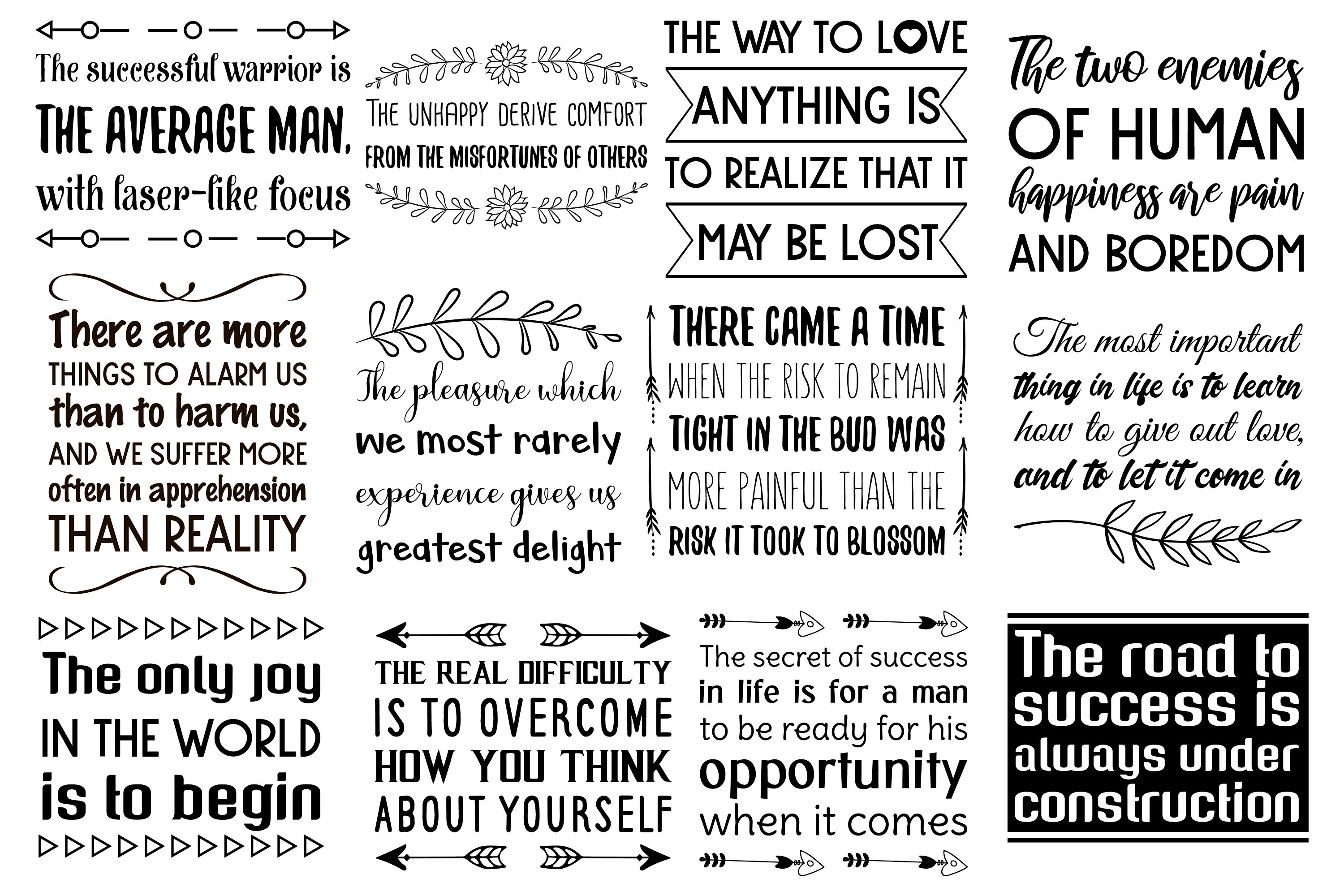 100 SVG Quotes Life & Success Inspirational Motivational - Etsy