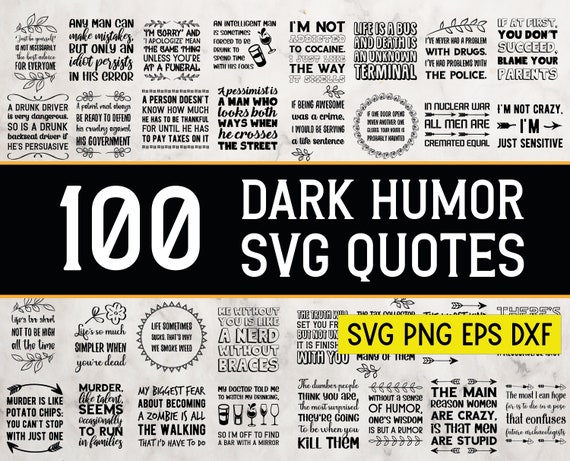 100 SVG Dark Black Humor Jokes. Sarcastic Quotes Funny | Etsy