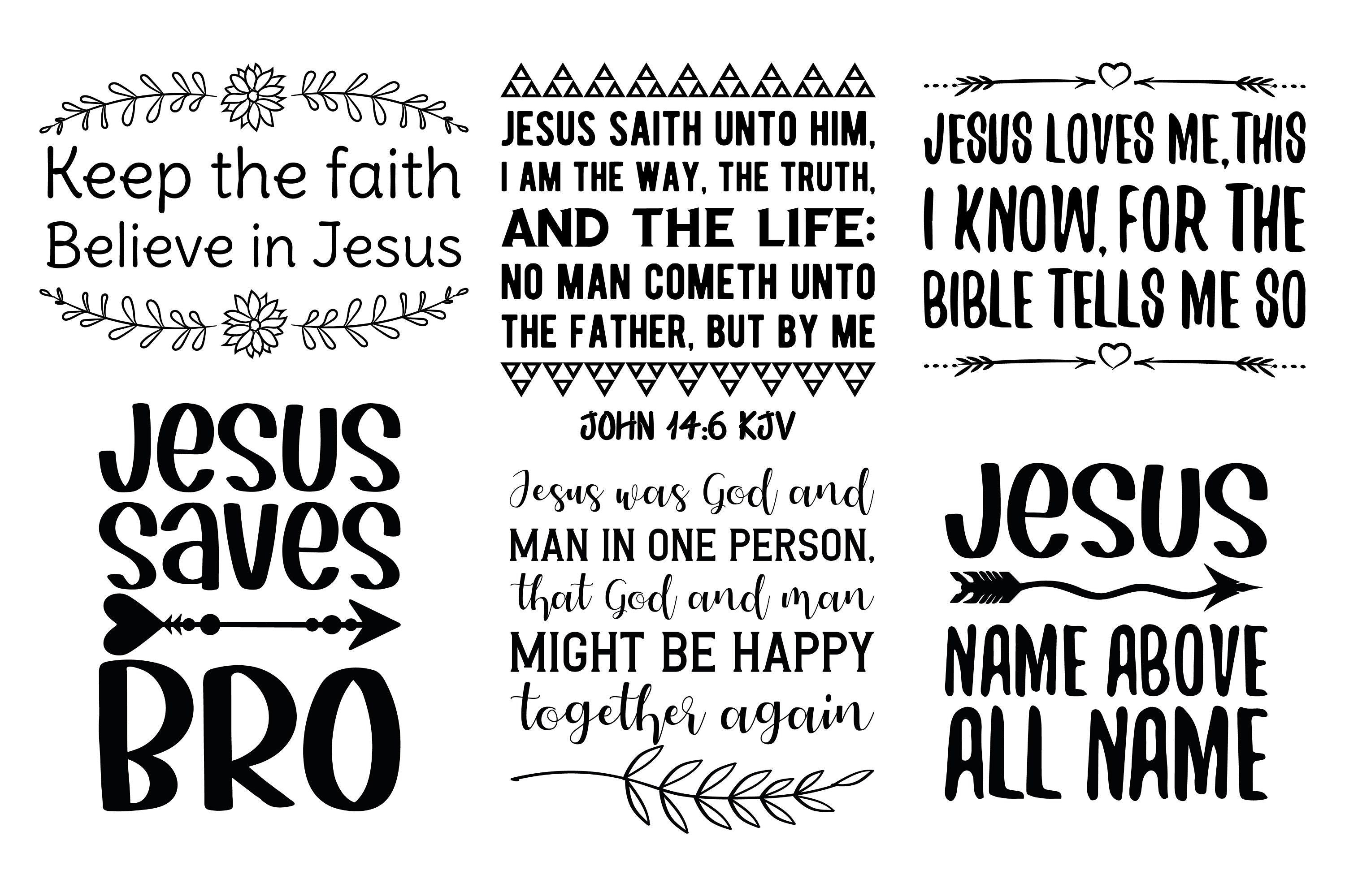30 Jesus Christ SVG Quotes. Scripture Sayings and Bible Verses Bundle ...