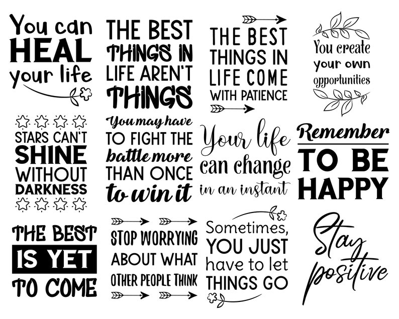 100 SVG Quotes Catchy Inspirational Motivational Empowering - Etsy