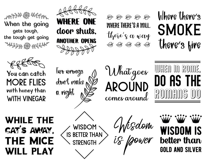 100 SVG Wise Quotes and Proverbs. Short Inspirational & - Etsy