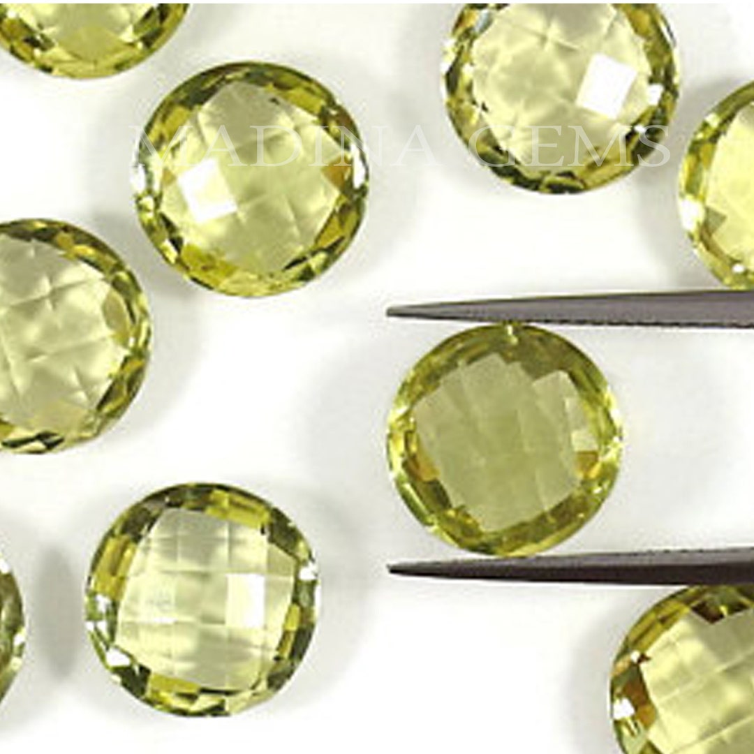 Lemon Round Checker Cut Loose 1 to 20 Pieces Lot Gemstone, Lemon for ...