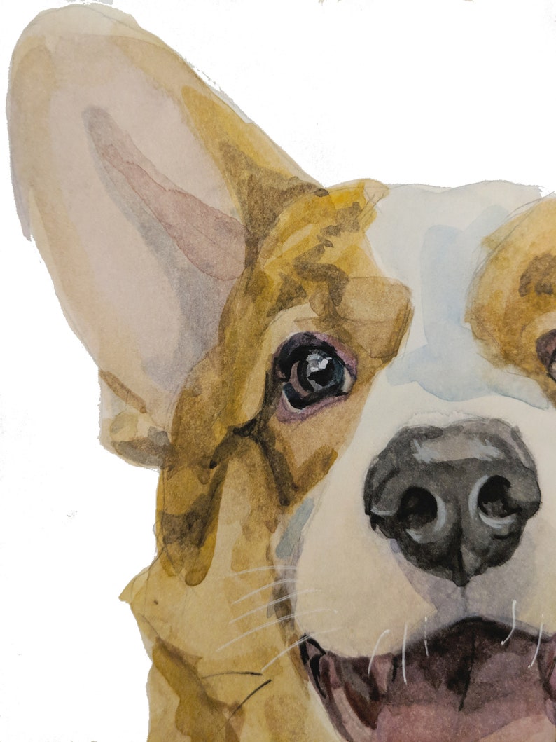 Custom Corgi Art Dog Portrait Pet Portraits Dog Mom Cute | Etsy
