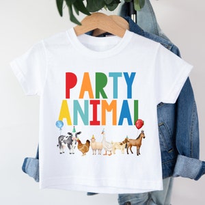 Farm Animal Birthday Shirt,party Animal T-shirt Barn Animals Birthday ...