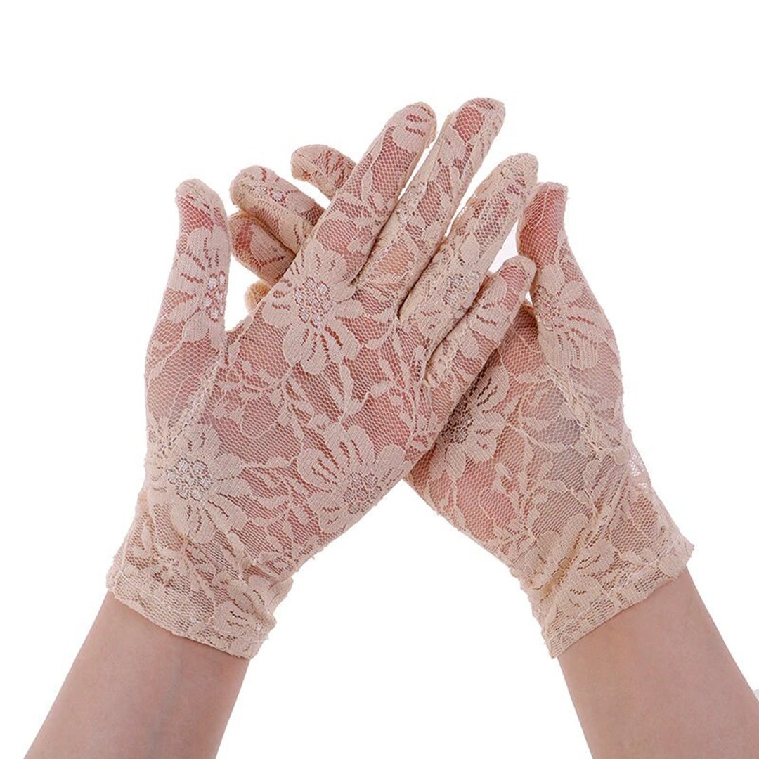 Pair of Simple yet Classic Beige Lace Gloves - Etsy UK