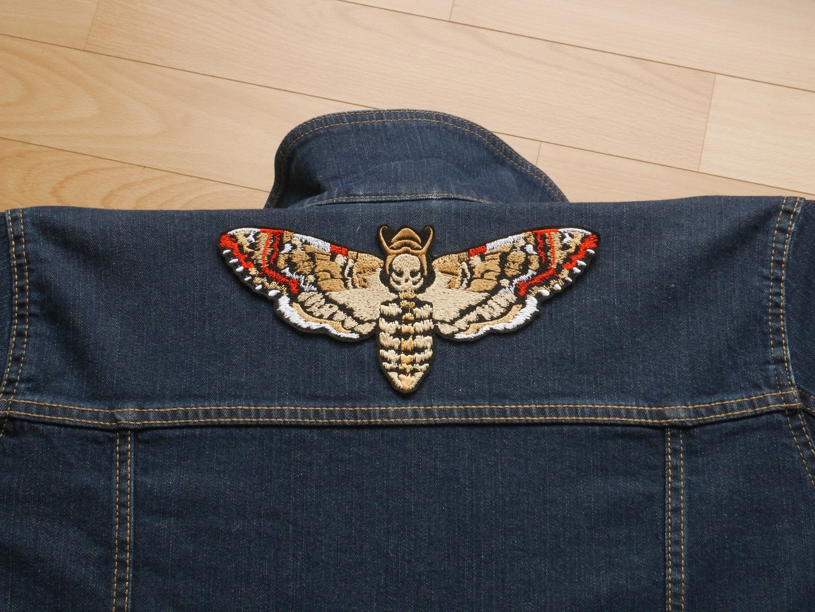 Deaths Head Moth Iron-on / Sew-on Embroidery Patch | Etsy