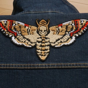 Deaths Head Moth Iron-on / Sew-on Embroidery Patch - Etsy
