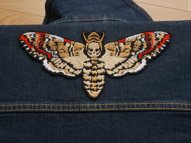 Deaths Head Moth Iron-on / Sew-on Embroidery Patch - Etsy