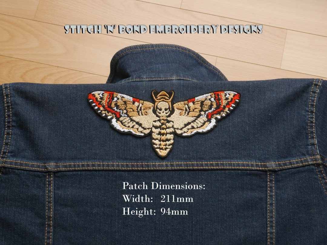 Deaths Head Moth Iron-on / Sew-on Embroidery Patch - Etsy